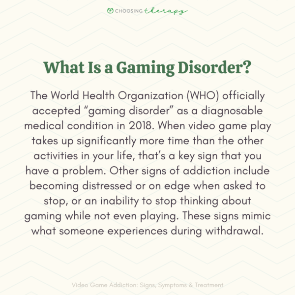 Video Game Addiction: Signs, Symptoms & Treatment