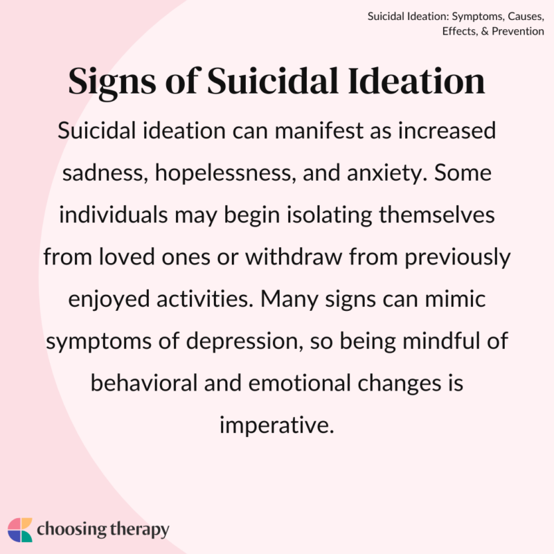 Suicidal Ideation: Symptoms, Causes, Effects, & Prevention