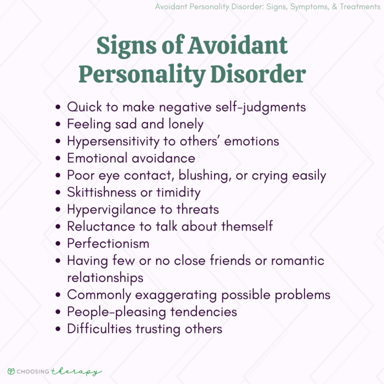 Avoidant Personality Disorder: Signs, Symptoms, & Treatments