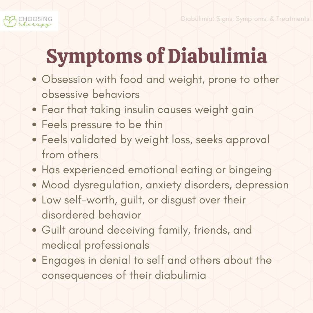 Diabulimia: Signs, Symptoms, & Treatments - Choosing Therapy