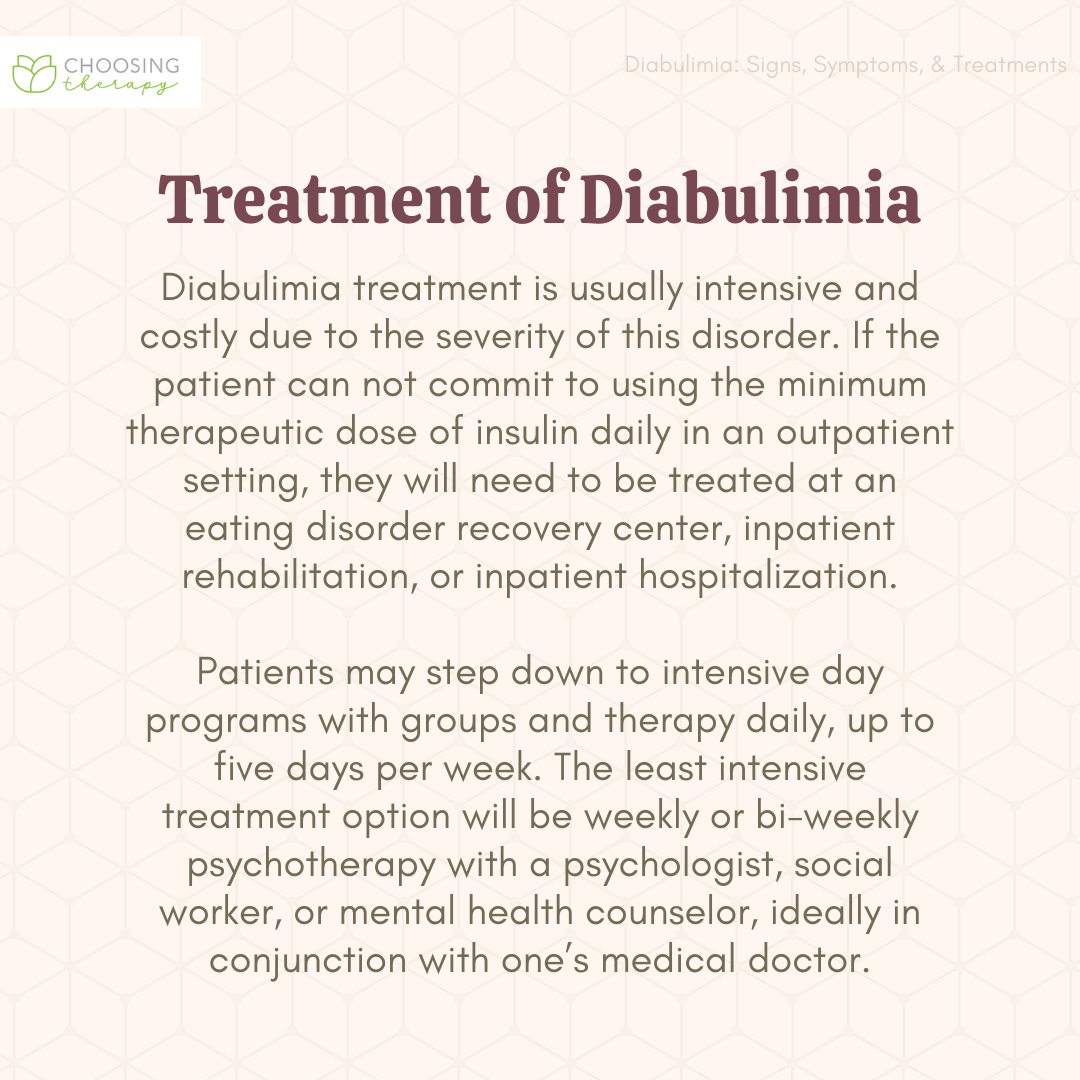 Diabulimia: Signs, Symptoms, & Treatments - Choosing Therapy