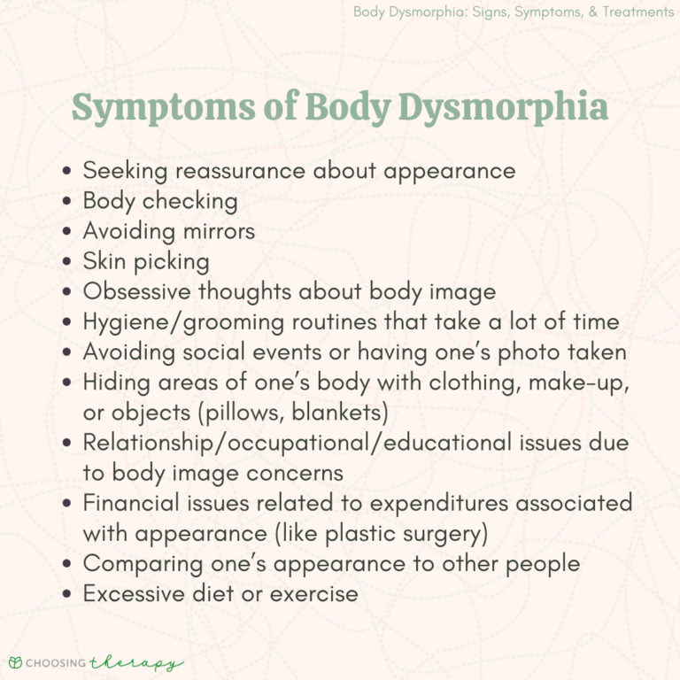 Body Dysmorphia: Signs, Symptoms, & Treatments