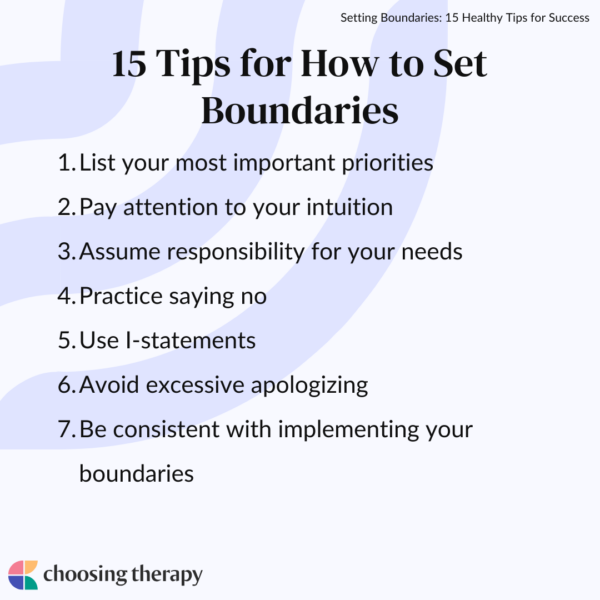 Setting Boundaries: 15 Healthy Tips for Success - Choosing Therapy