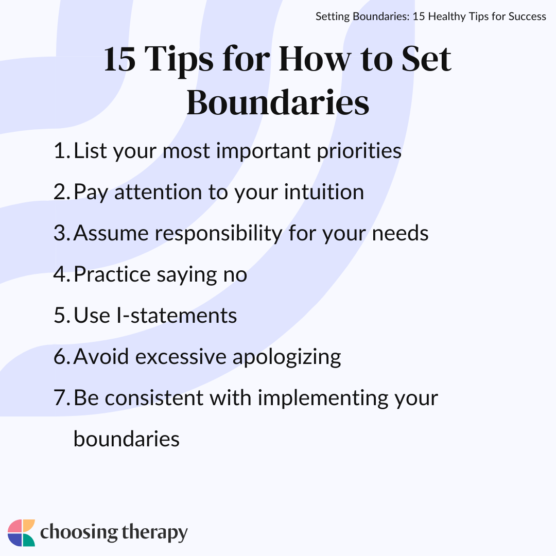 Setting Boundaries: 15 Healthy Tips for Success - Choosing Therapy