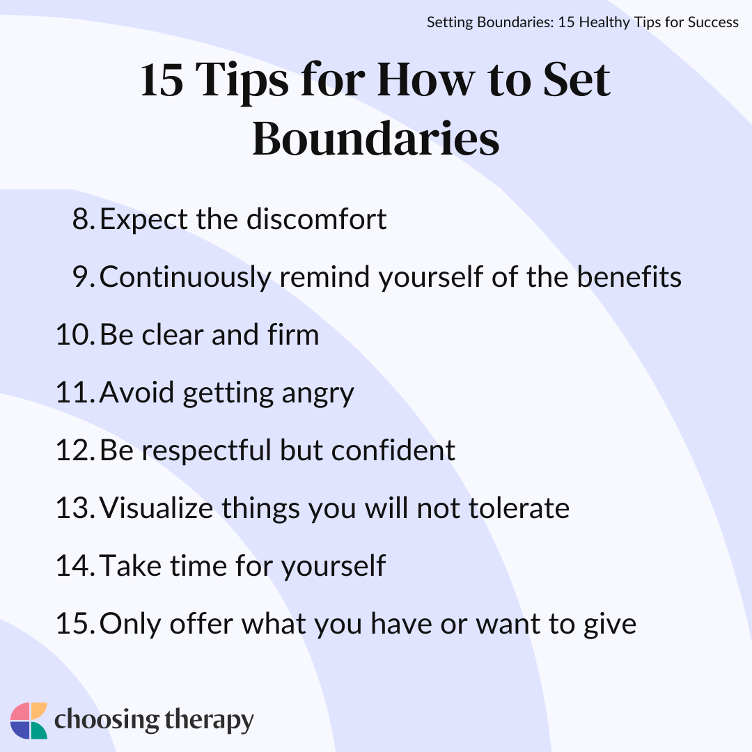 Setting Boundaries: 15 Healthy Tips for Success - Choosing Therapy