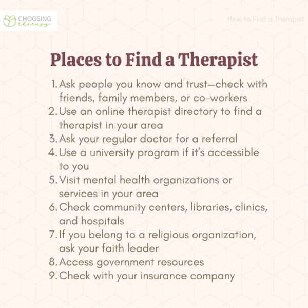 9 Ways to Find the Right Therapist