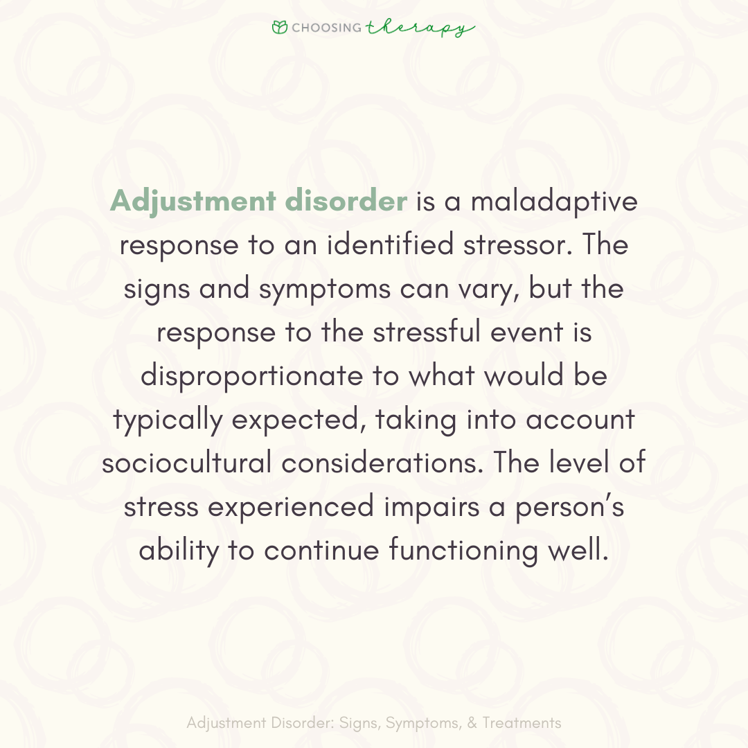 Adjustment Disorder: Signs, Symptoms, & Treatments - Choosing Therapy
