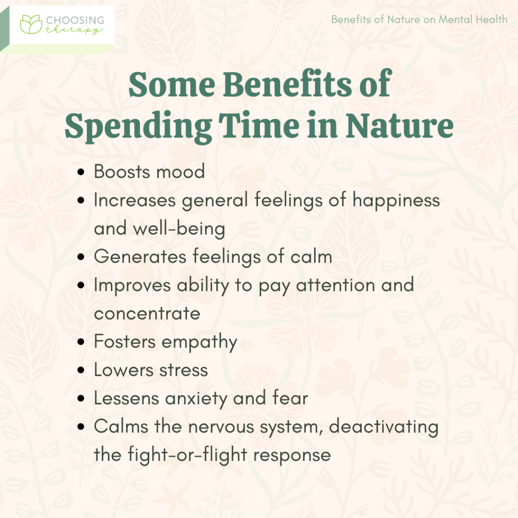 Benefits of Nature on Mental Health - Choosing Therapy