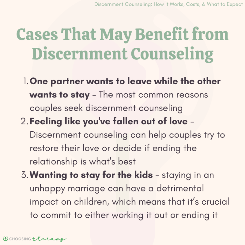 Discernment Counseling: How It Works, Costs, & What to Expect