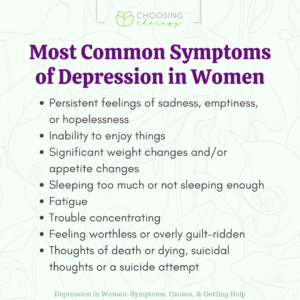 Depression in Women: Symptoms, Causes, & Getting Help