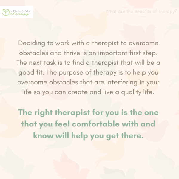 What Are the Benefits of Therapy? - Choosing Therapy