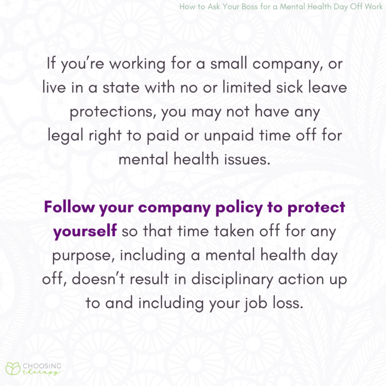 How to Ask Your Boss for a Mental Health Day Off Work