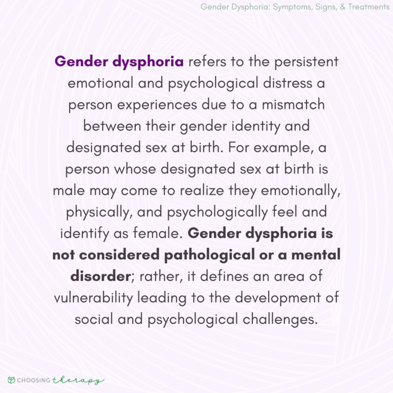Gender Dysphoria: Symptoms, Signs, & Treatments