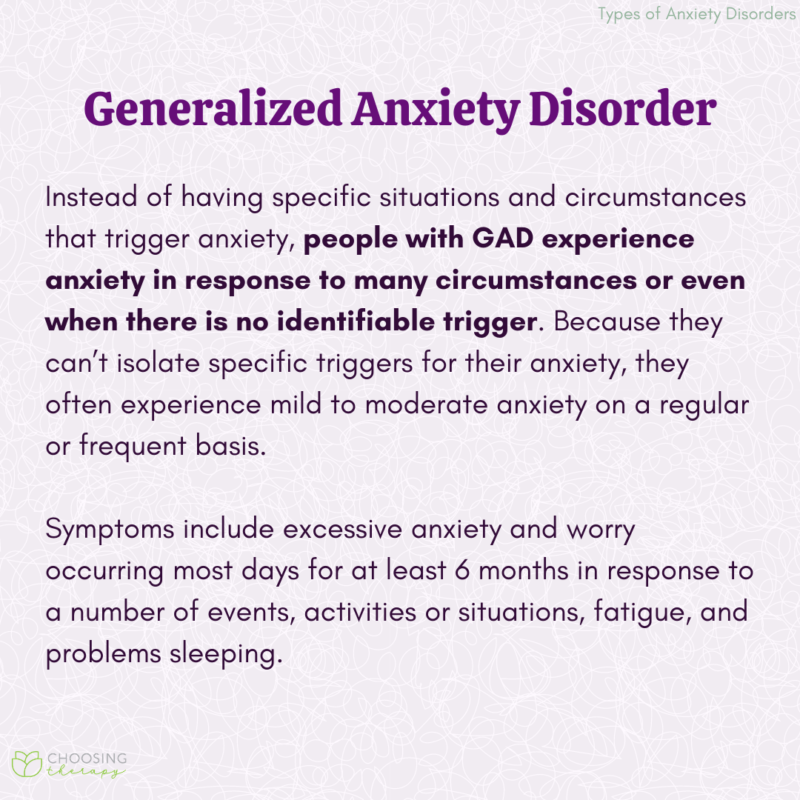 Types of Anxiety Disorders