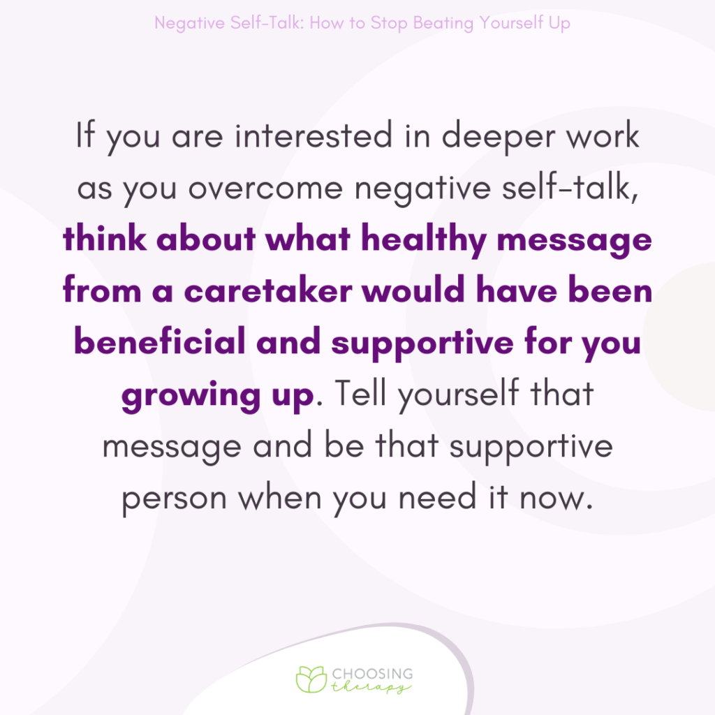 Negative Self-Talk: How to Stop Beating Yourself Up - Choosing Therapy
