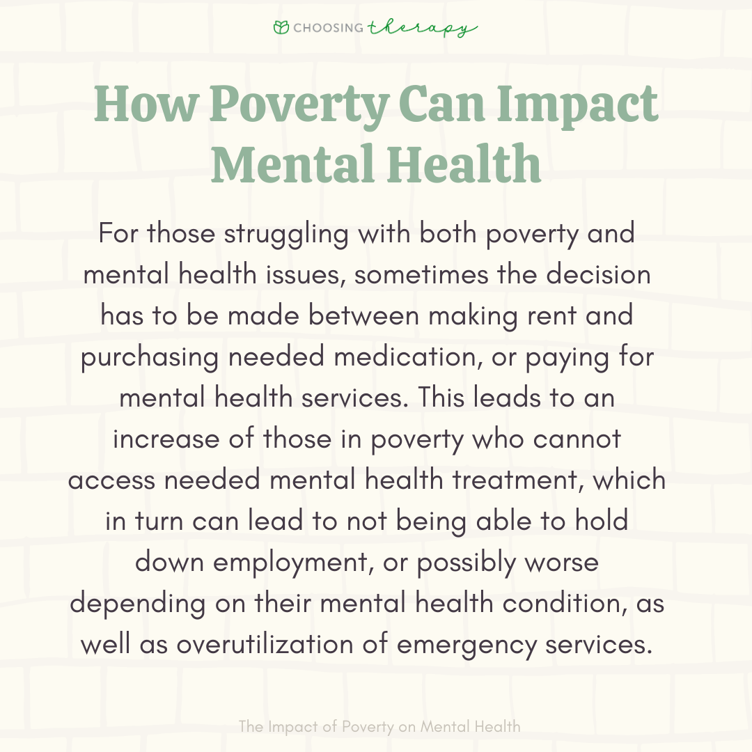 The Impact of Poverty on Mental Health - Choosing Therapy