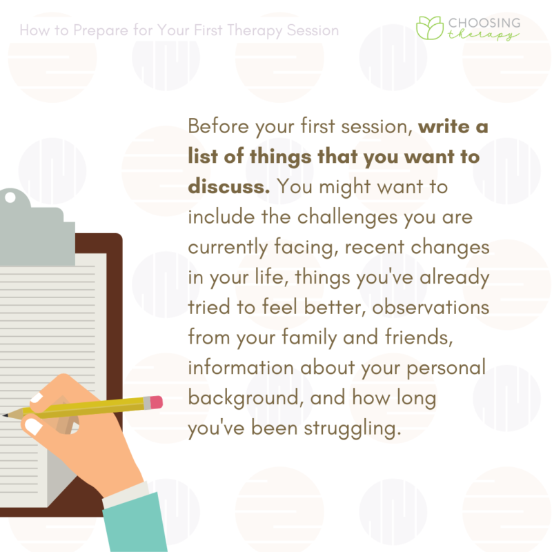 13 Tips to Help You Prepare for Your First Therapy Session