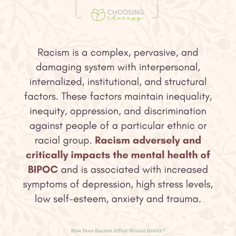 How Does Racism Affect Mental Health? - Choosing Therapy