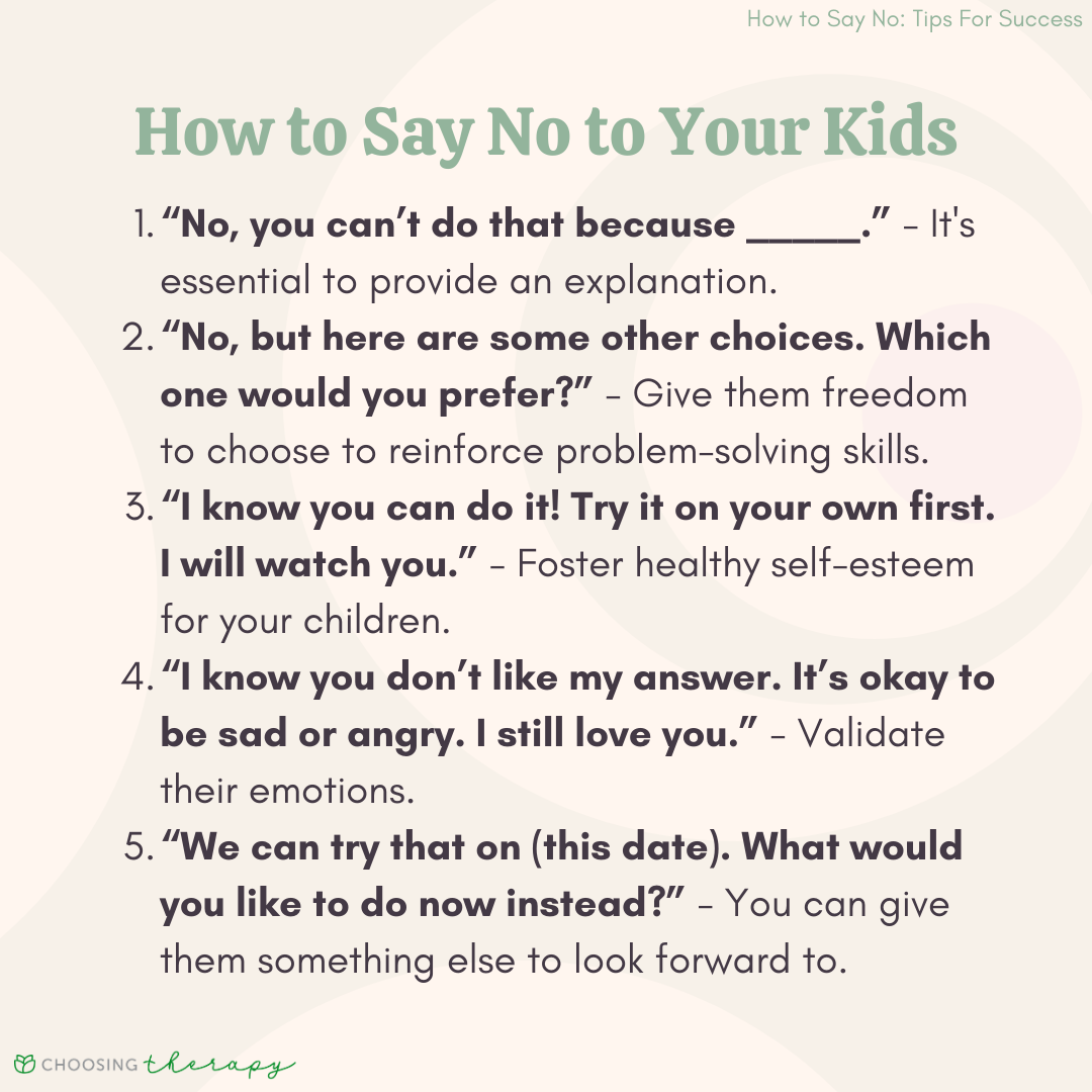 How to Say No: 20 Tips For Success - Choosing Therapy