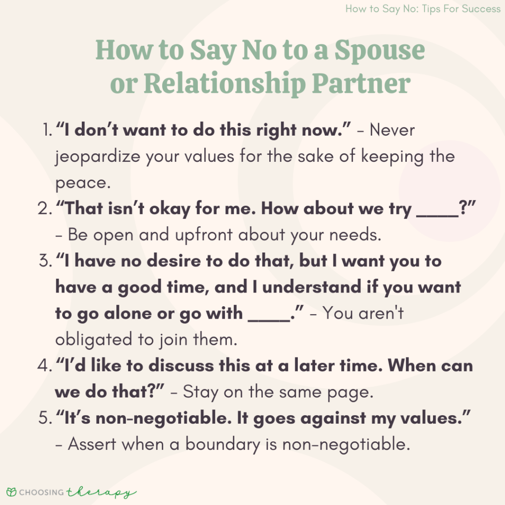 How to Say No: 20 Tips For Success - Choosing Therapy