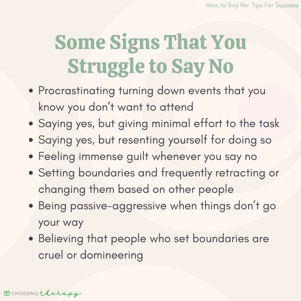 How to Say No: 20 Tips For Success - Choosing Therapy