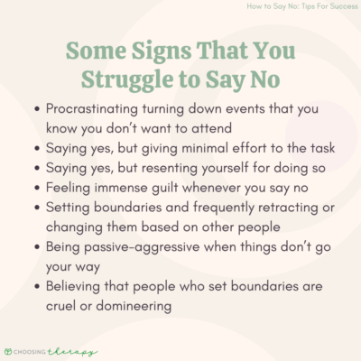 How to Say No: 20 Tips For Success - Choosing Therapy