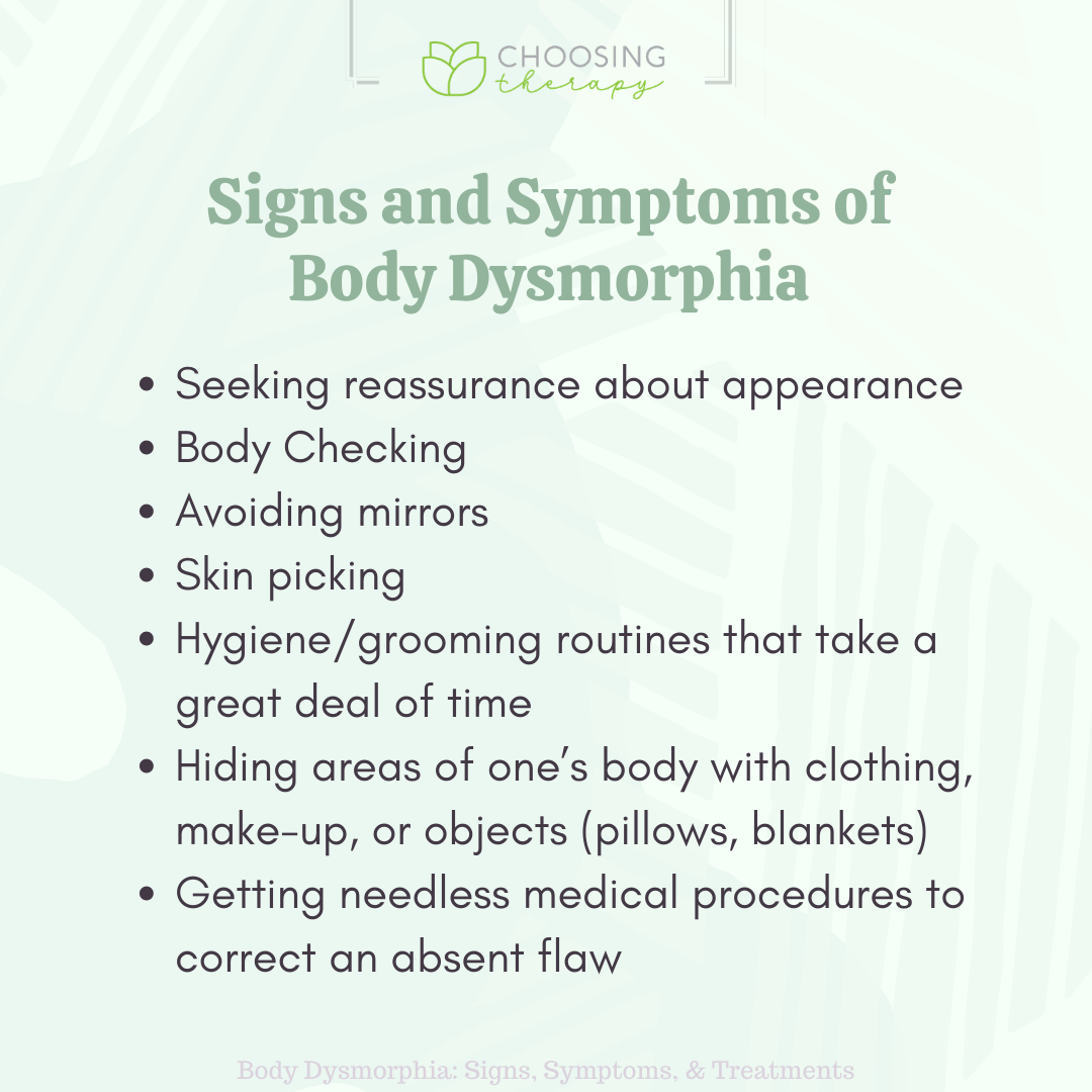 Body Dysmorphia Signs Symptoms And Treatments Choosing Therapy
