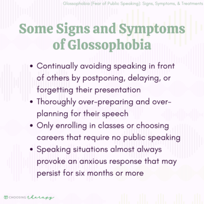 Glossophobia (Fear of Public Speaking): Signs, Symptoms, & Treatments ...