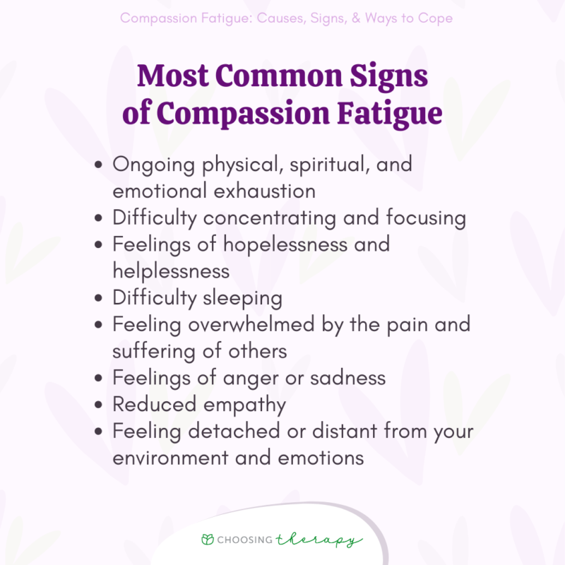 Compassion Fatigue: Causes, Signs, & Ways to Cope