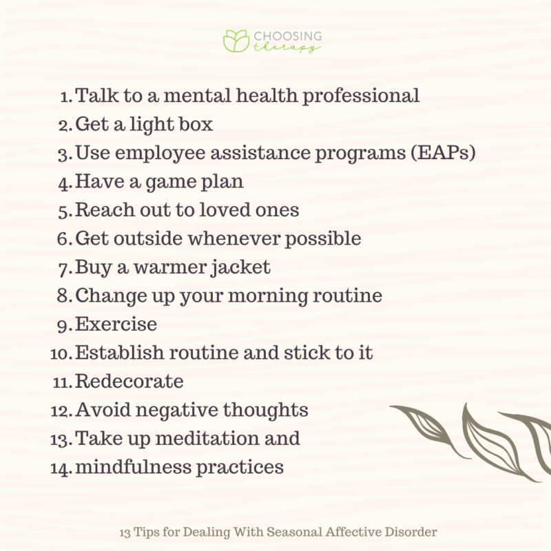 13 Tips for Dealing With Seasonal Affective Disorder - Choosing Therapy