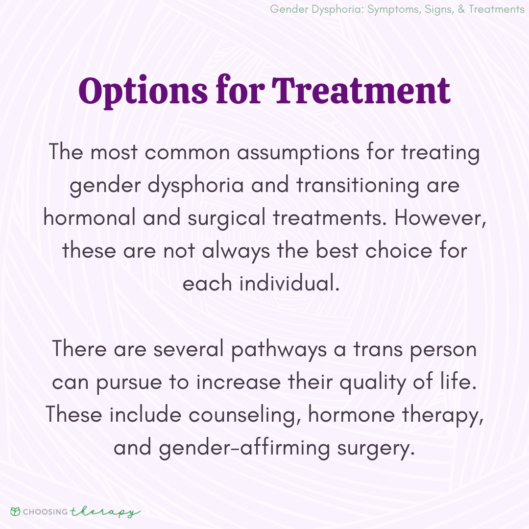 Gender Dysphoria Symptoms Signs Treatments