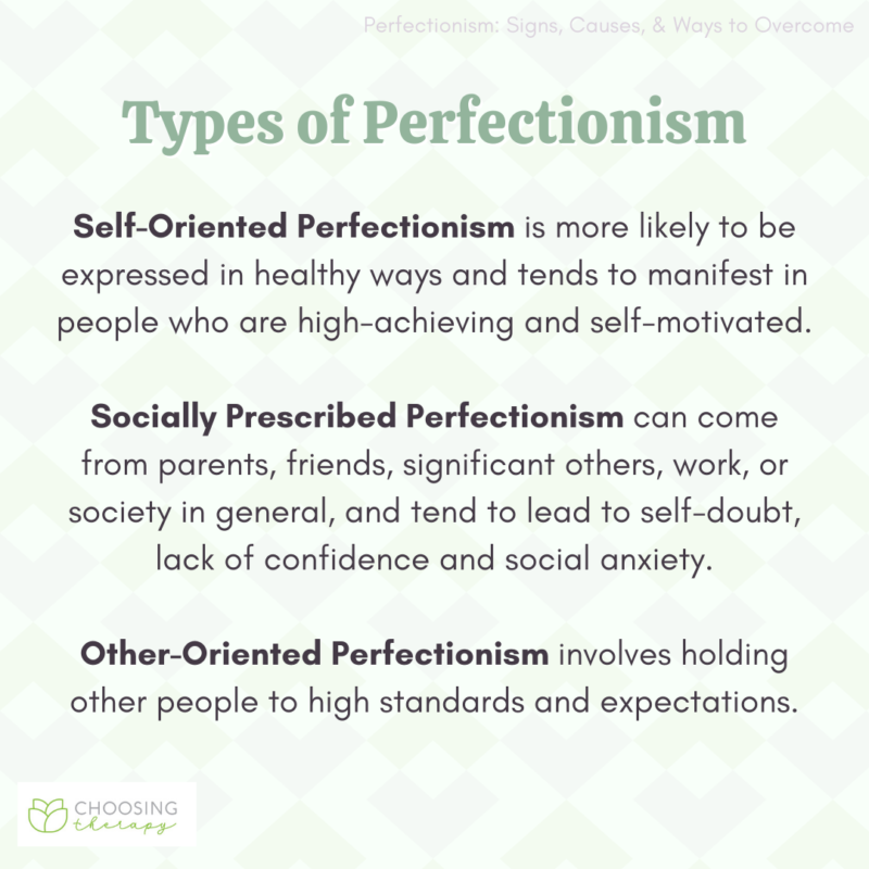 Perfectionism: Signs, Causes, & Ways to Overcome - Choosing Therapy