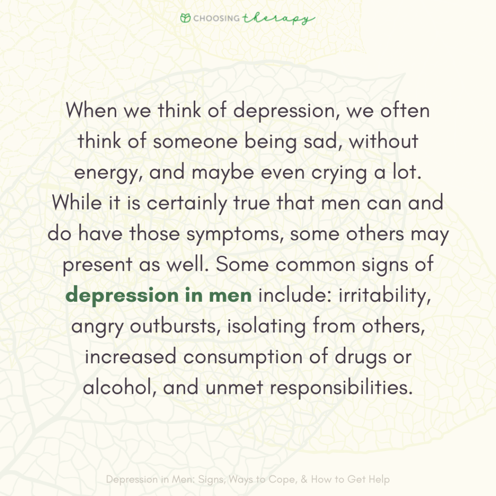 Depression in Men: Signs, Ways to Cope, & How to Get Help