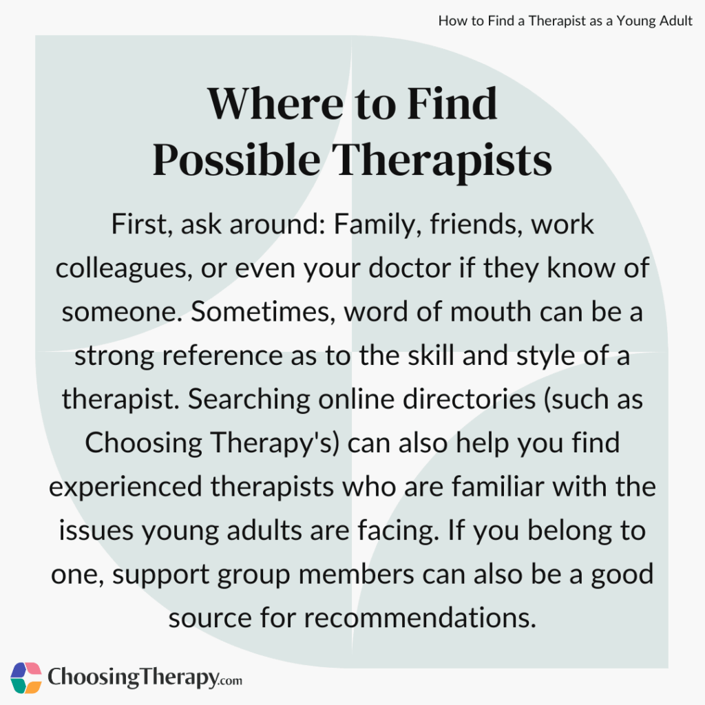 How to Find a Therapist as a Young Adult