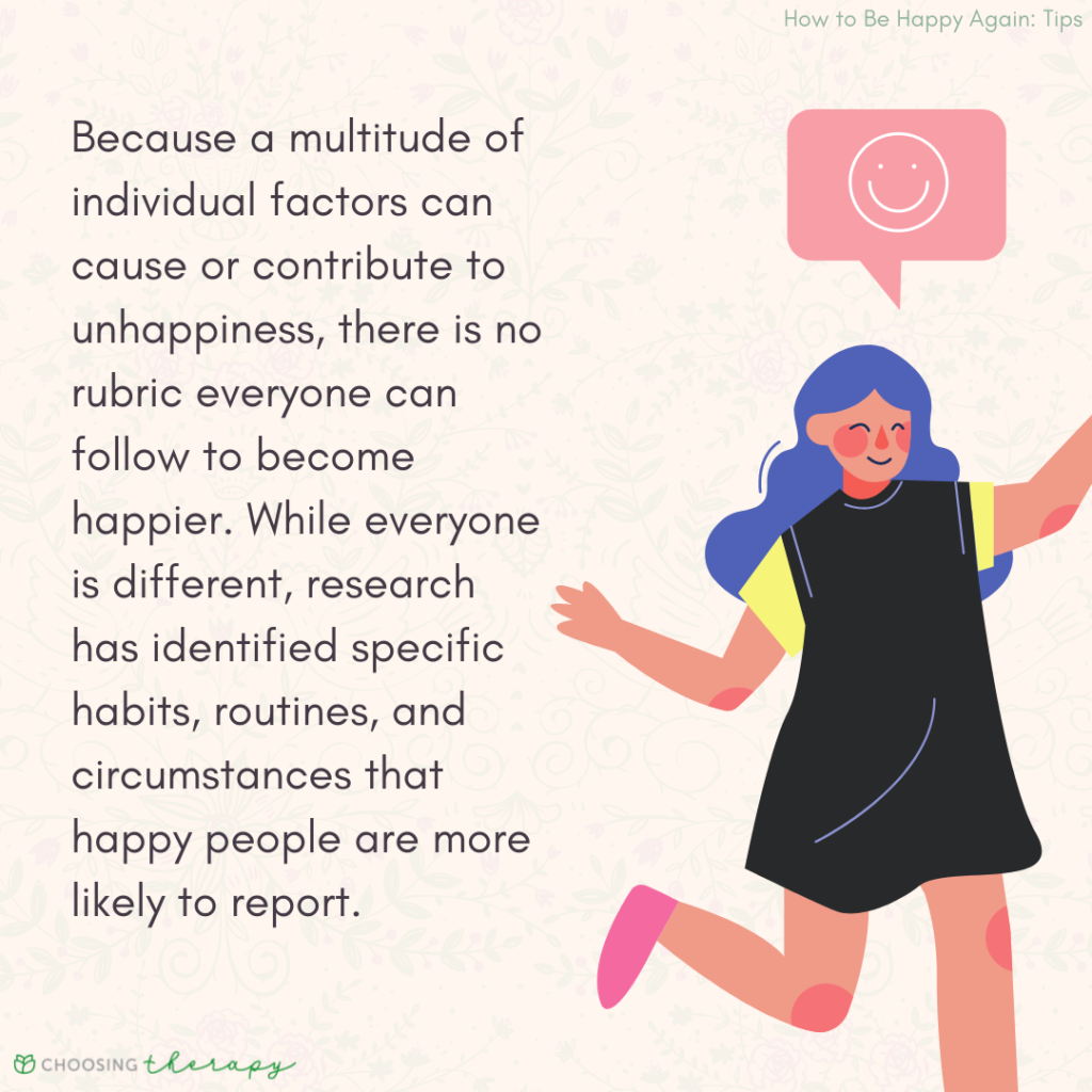 15 Tips to Find Happiness Again - Choosing Therapy