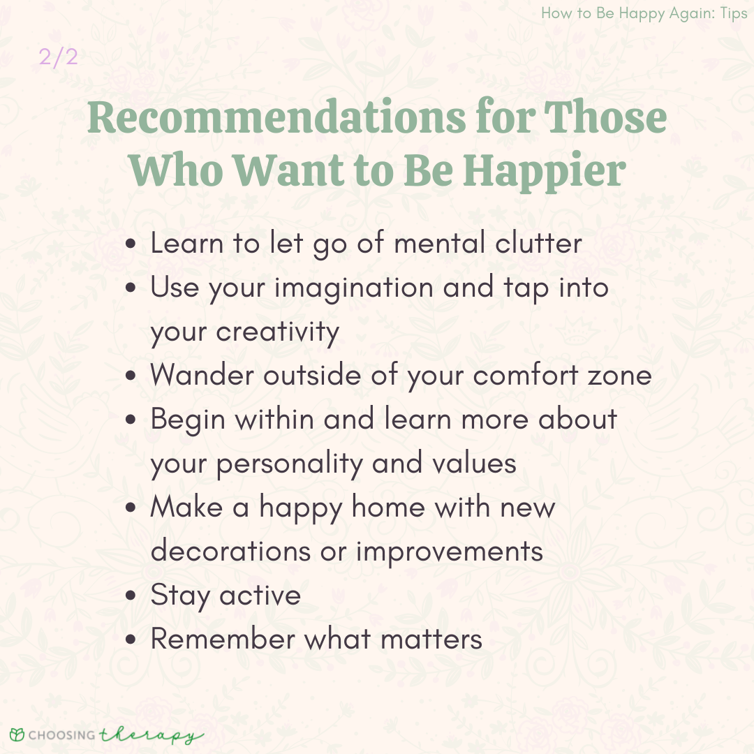 15 Tips to Find Happiness Again - Choosing Therapy