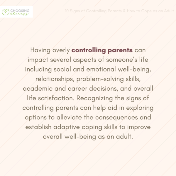 10 Signs of Controlling Parents & How to Cope as an Adult