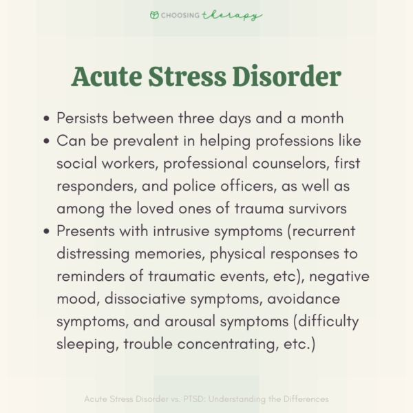 Acute Stress Disorder vs. PTSD: What Are the Key Differences?