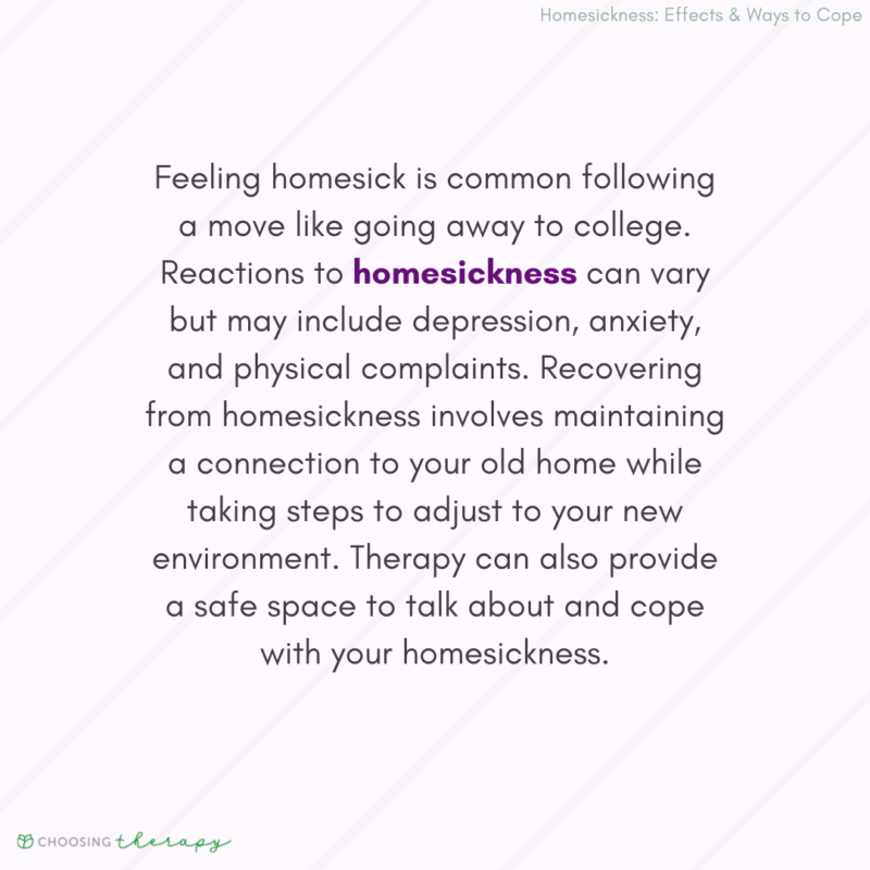 Homesickness: Effects & 7 Ways to Cope - Choosing Therapy