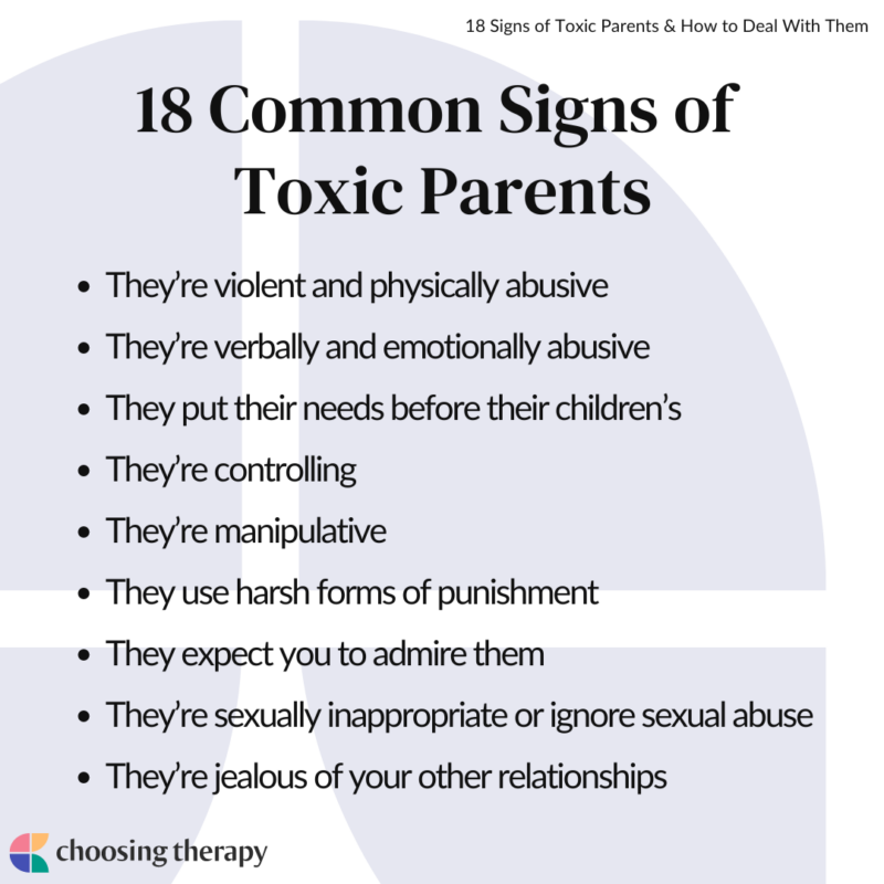 18 Signs You Have Toxic Parents & How to Deal With Them
