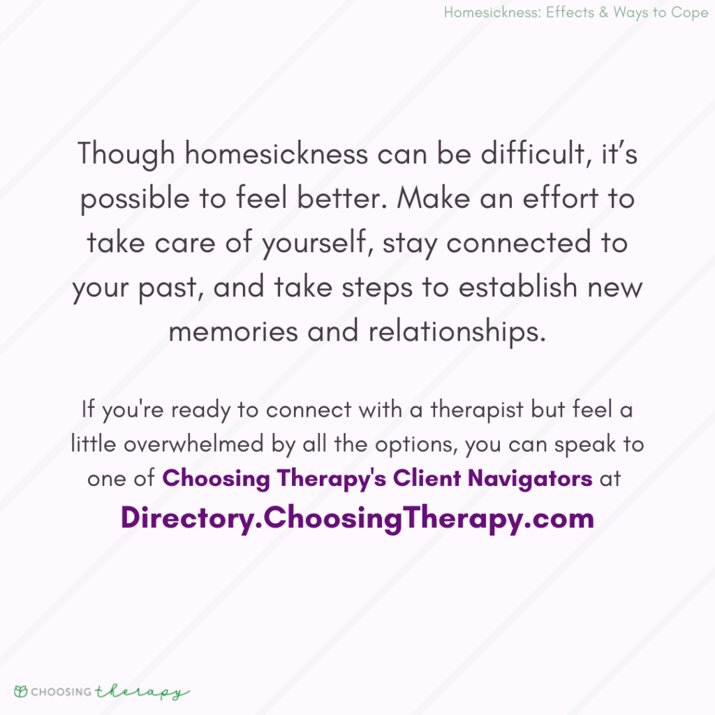 Homesickness: Effects & 7 Ways to Cope - Choosing Therapy