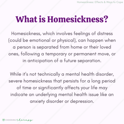 Homesickness: Signs, Effects & 7 Ways to Cope | ChoosingTherapy.com