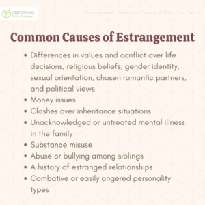 Estrangement: Definition, Causes, & What You Can Do - Choosing Therapy