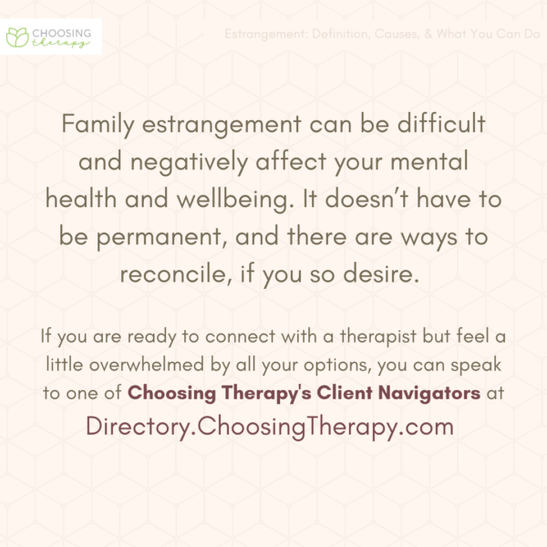 Estrangement: Definition, Causes, & What You Can Do - Choosing Therapy