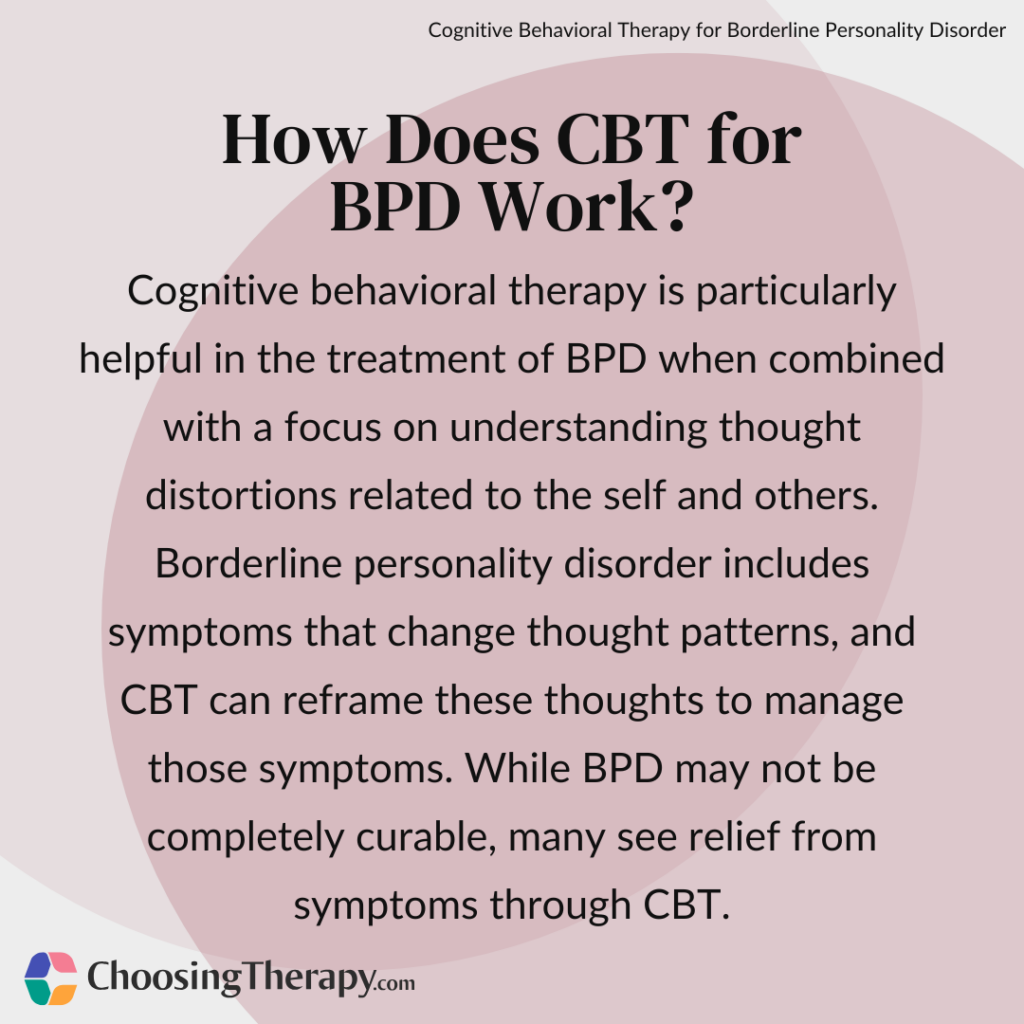 Cognitive Behavioral Therapy Treatment for BPD