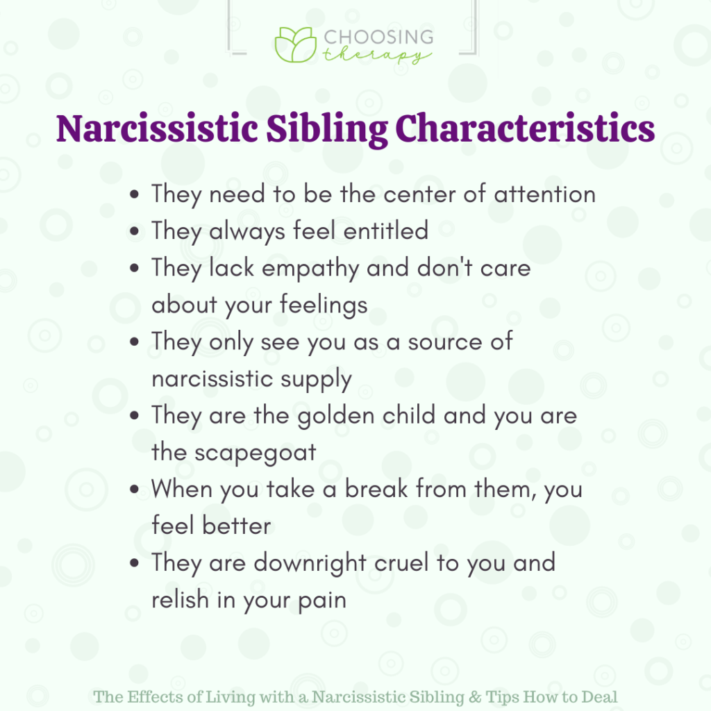 The Effects of Living With a Narcissistic Sibling & 5 Ways to Deal With Them - Choosing Therapy