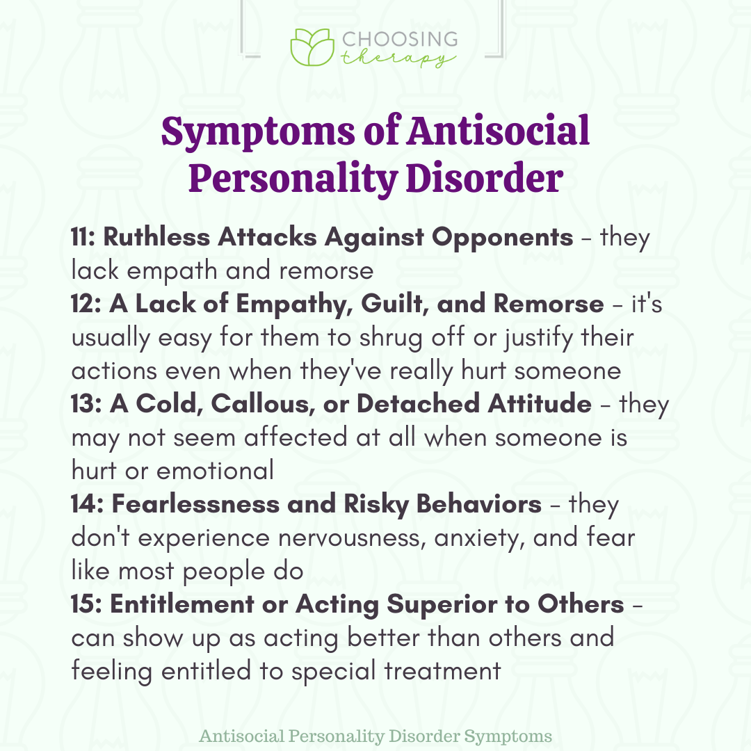 Symptoms Of Antisocial Personality Disorder