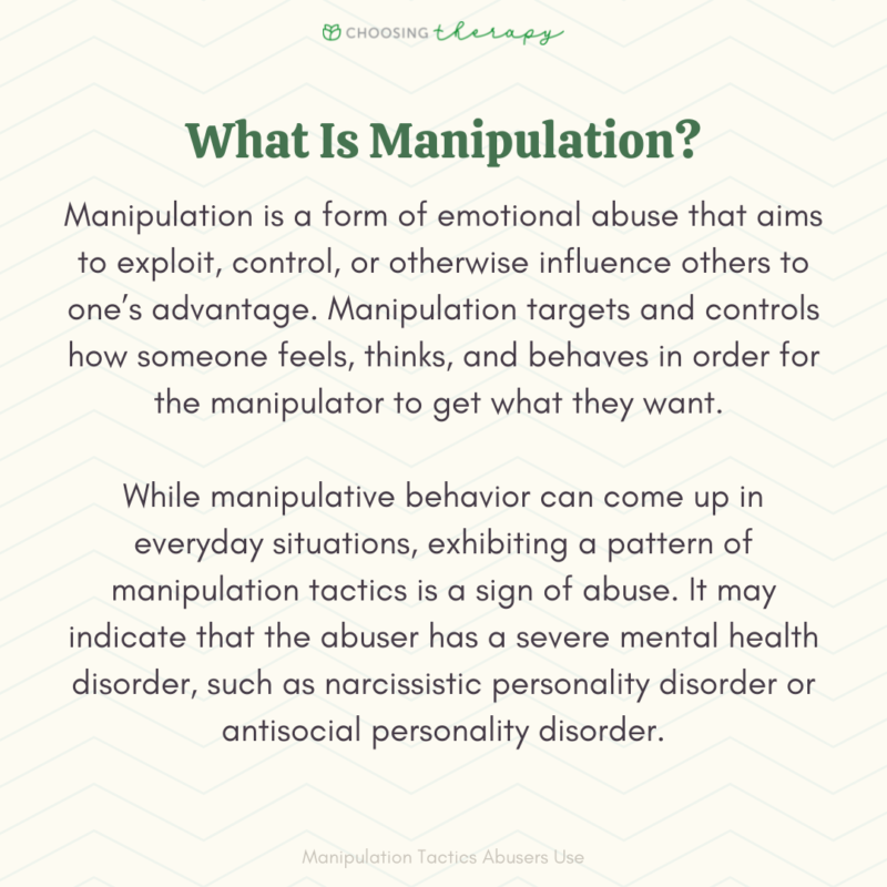17 Manipulation Tactics Abusers Use