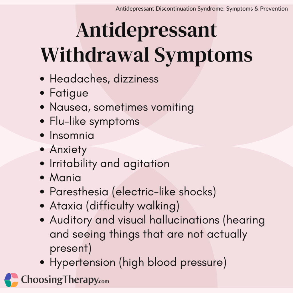 Antidepressant Withdrawal Symptoms: How Long They Last & Ways to Cope