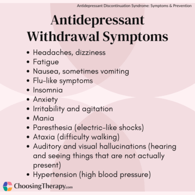 Antidepressant Withdrawal Symptoms: How Long They Last & Ways to Cope
